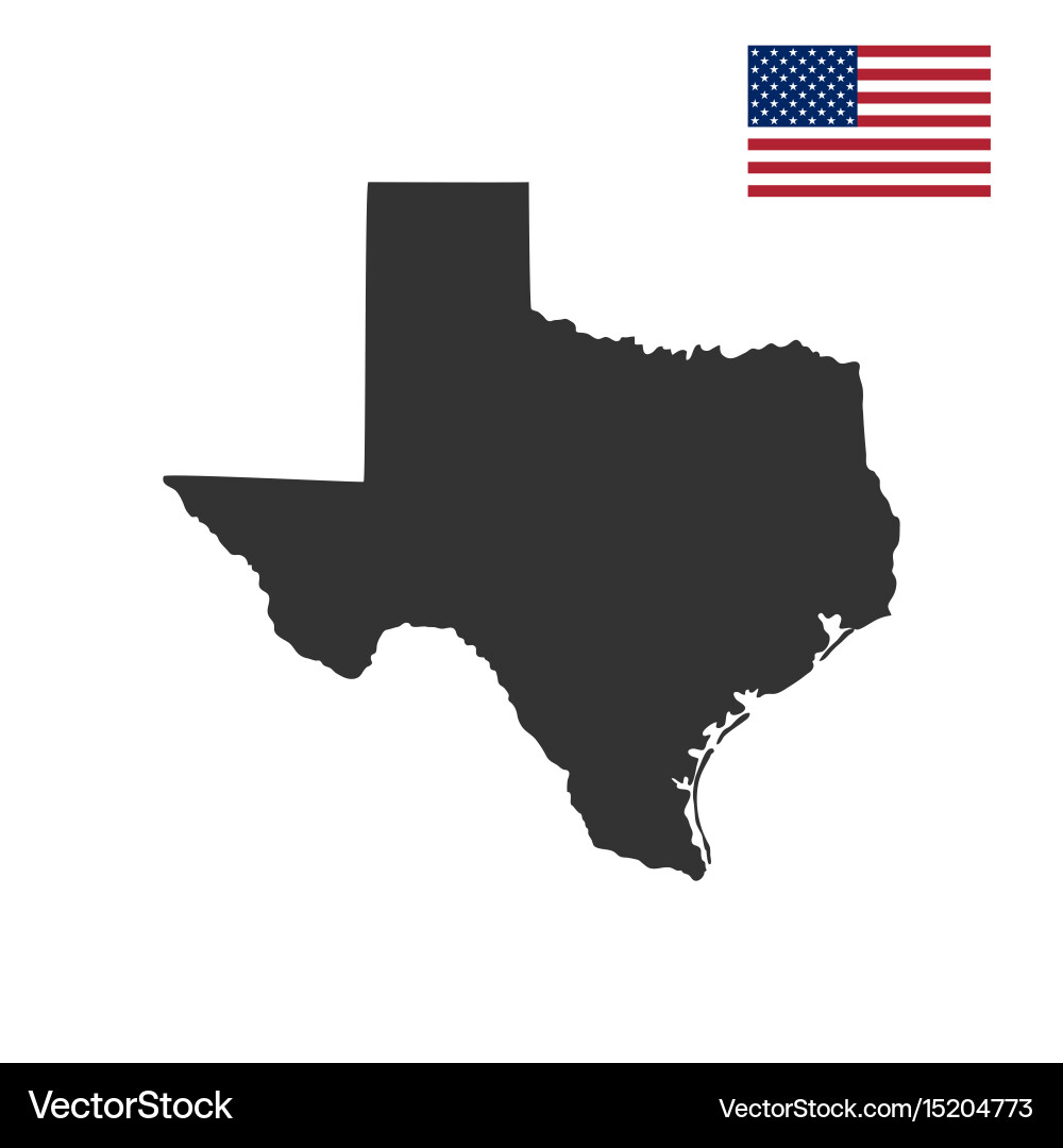 Map of the us state texas Royalty Free Vector Image