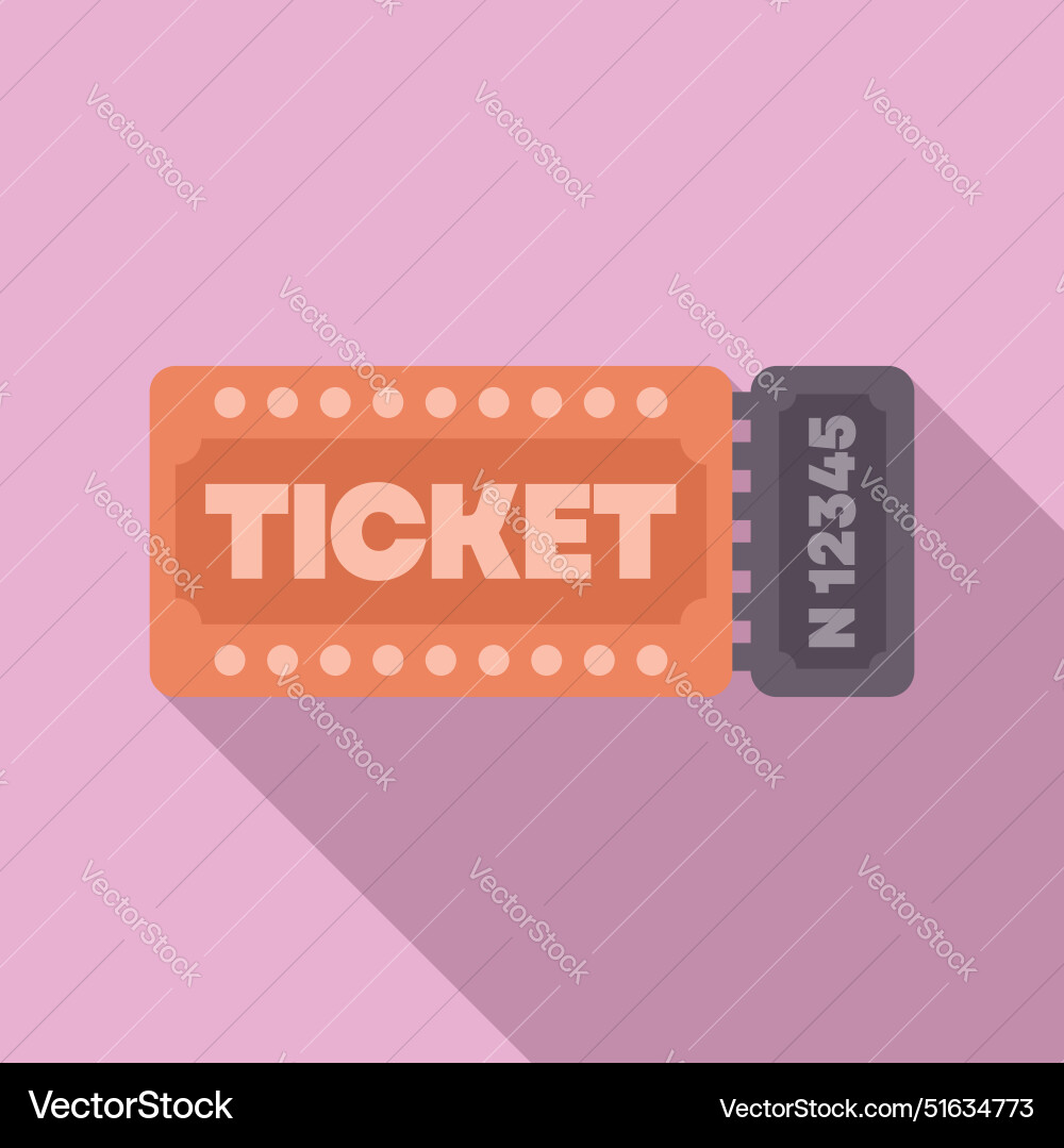 Orange ticket admitting one person is laying on Vector Image