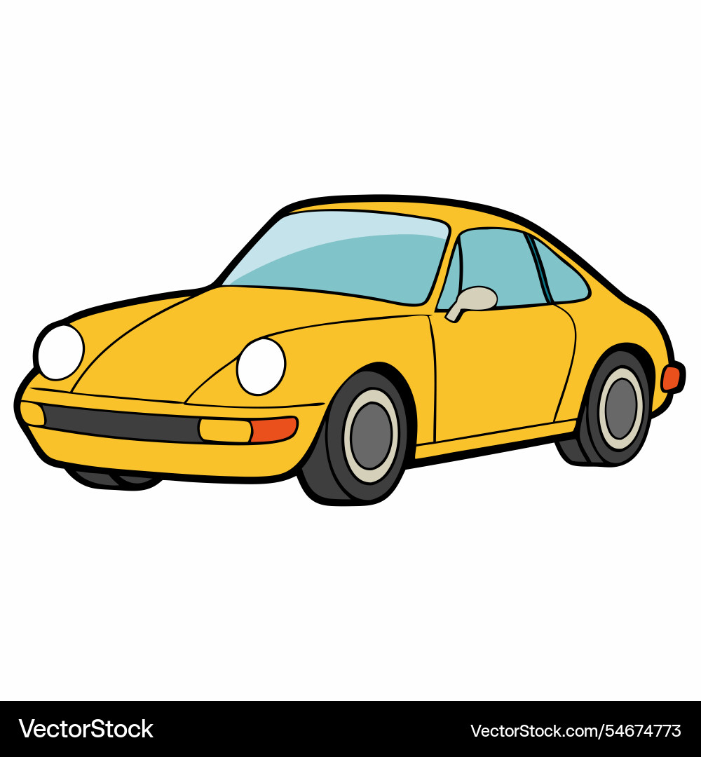 Porsche car flat design Royalty Free Vector Image