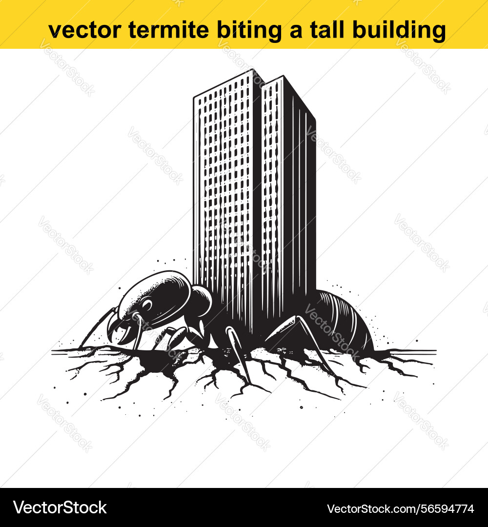 Ai-generated termite destroying skyscraper pest Vector Image