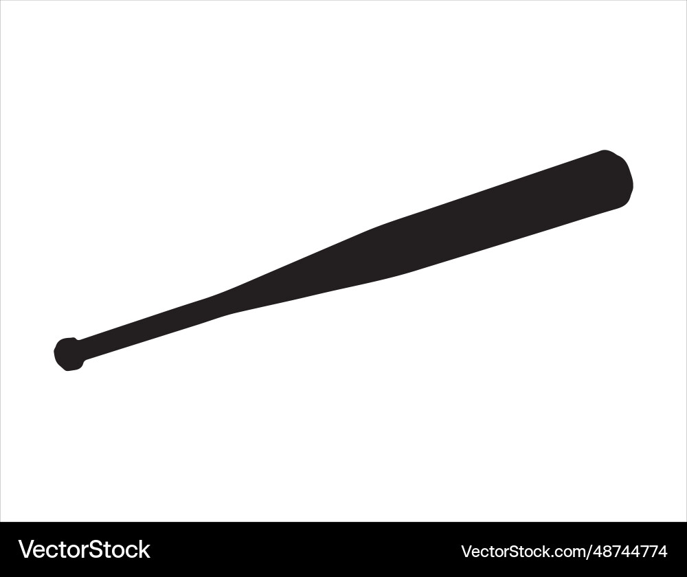 Baseball bat monogram silhouette art Royalty Free Vector