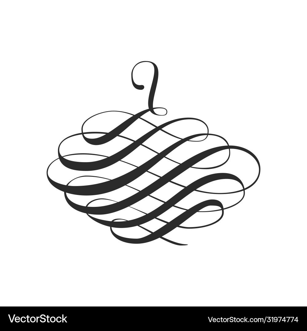 Calligraphic swirl design element and page Vector Image