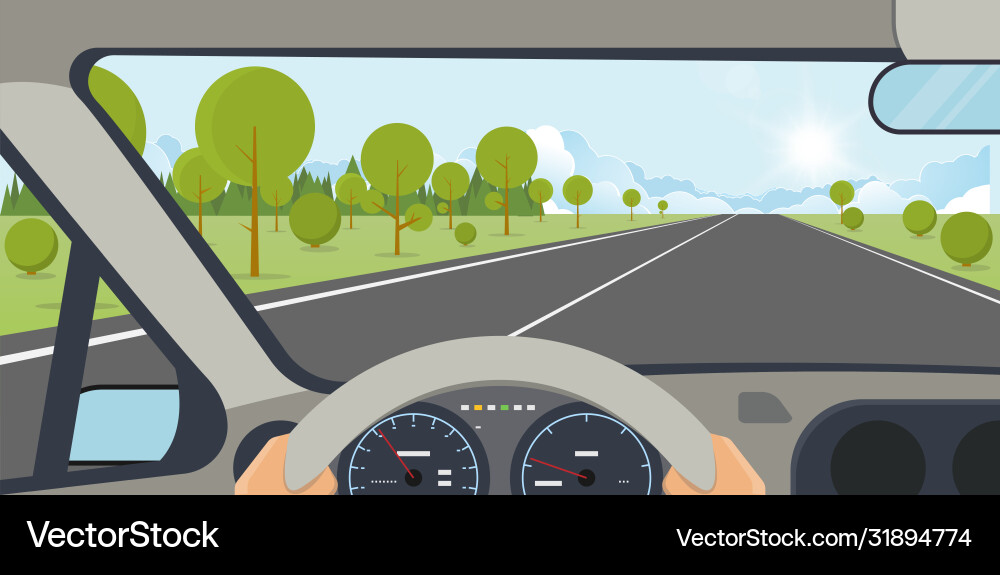 Car inside view Royalty Free Vector Image - VectorStock