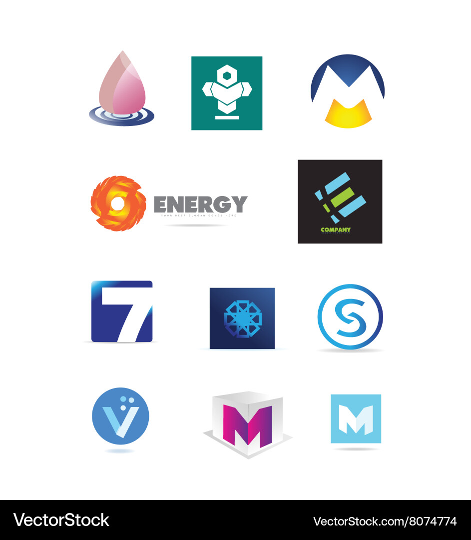 Corporate business logo design elements set Vector Image