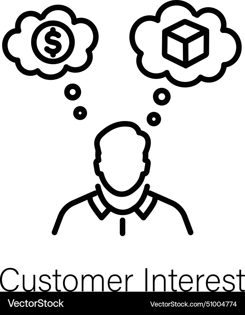 Customer interest Royalty Free Vector Image - VectorStock