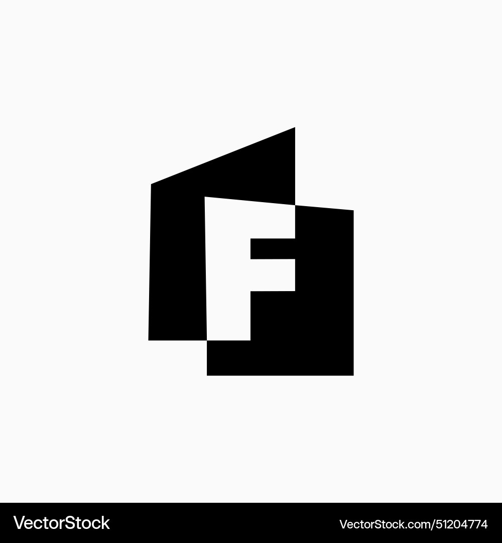 F letter house monogram home mortgage architect Vector Image