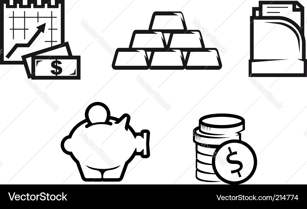 Finance and economics symbols Royalty Free Vector Image