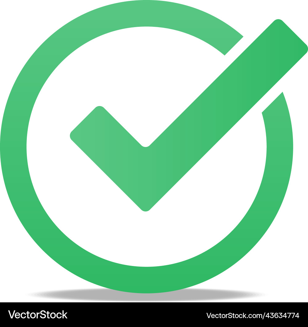 Green tick checkbox isolated Royalty Free Vector Image