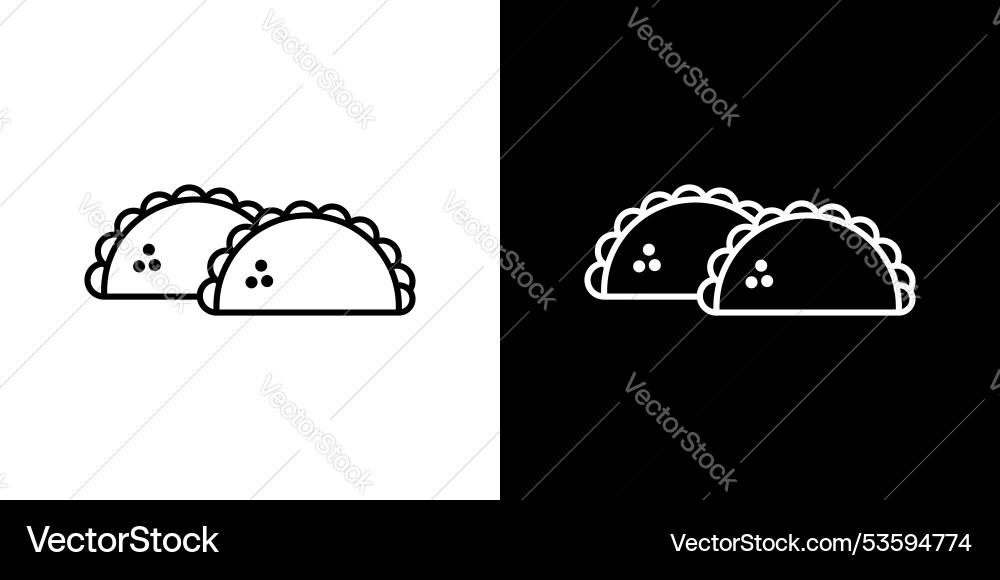 Gujjia thin line icon set Royalty Free Vector Image