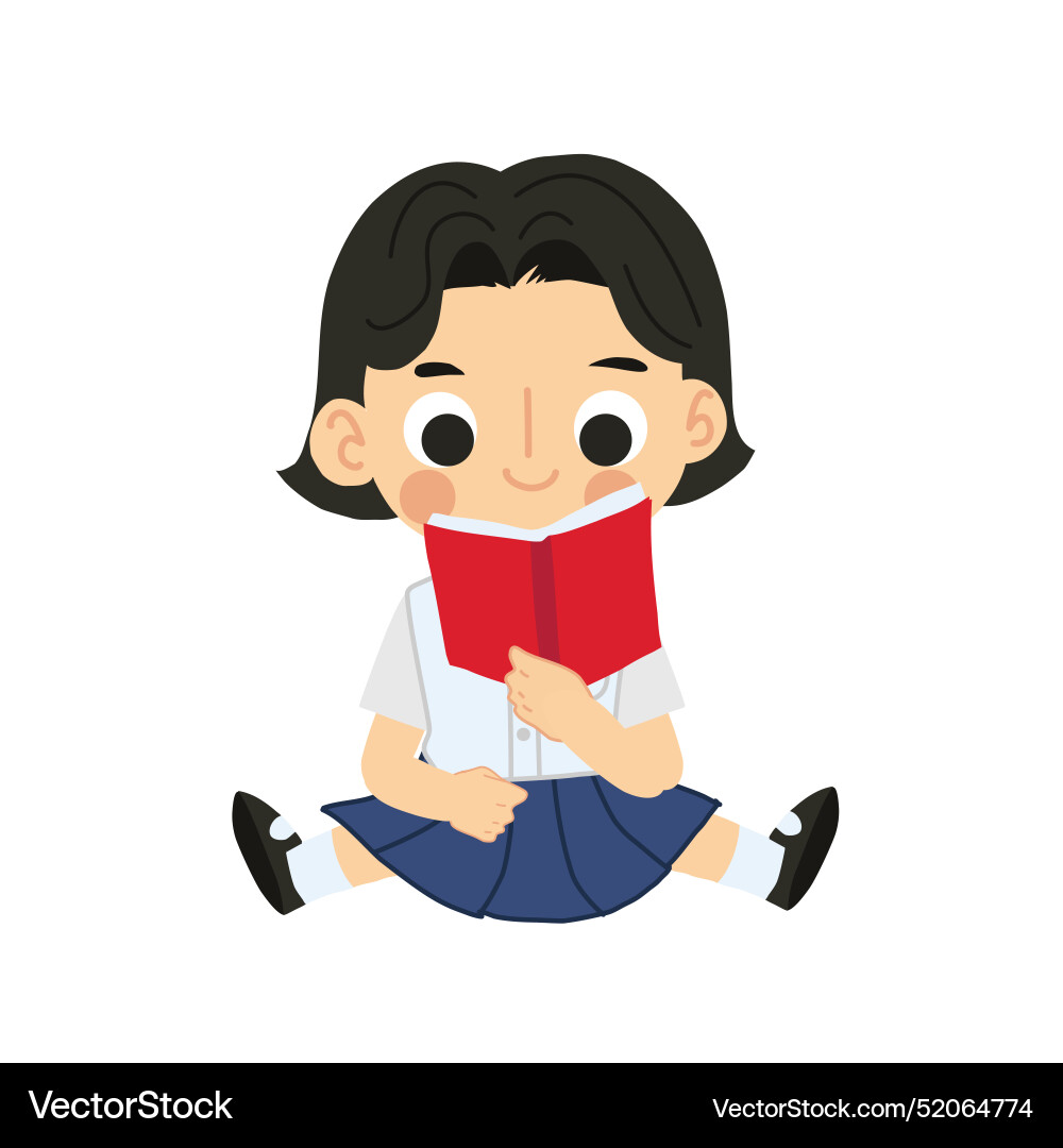 Learning and study concept adorable thai student Vector Image