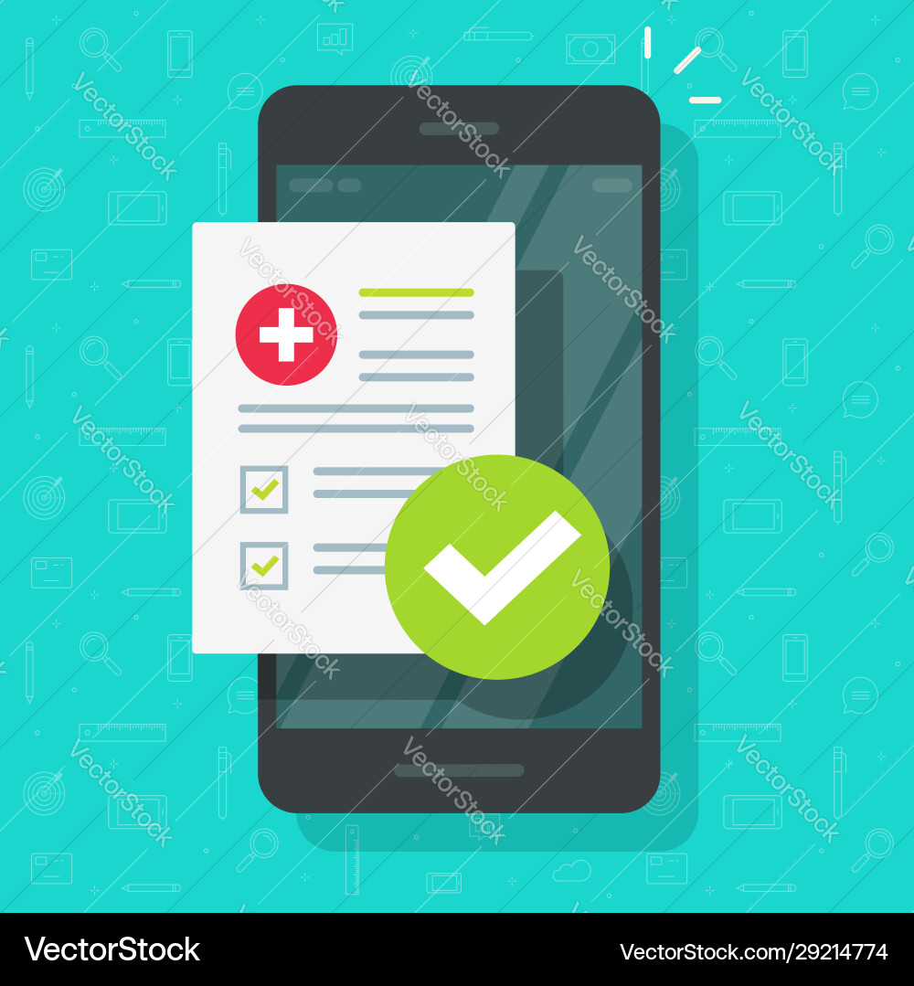 Mobile Medical Report - Digital Prescription Vector Image