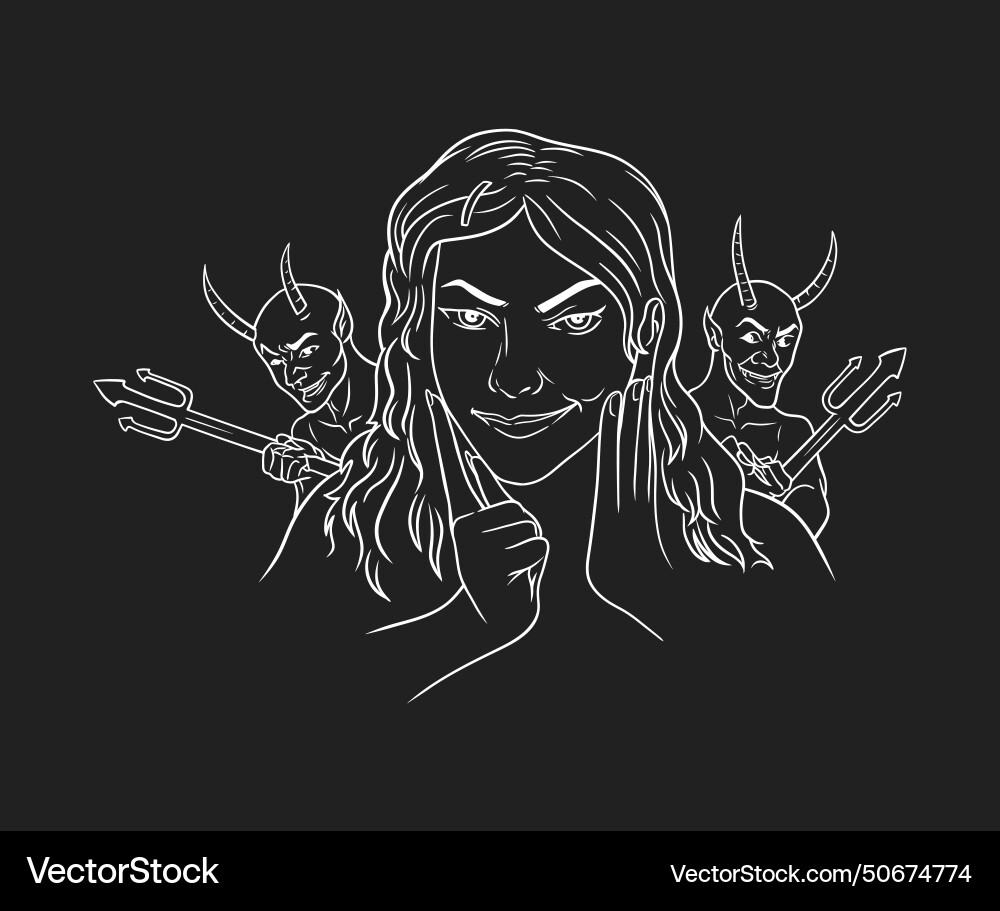 Woman evil smile Royalty Free Vector Image - VectorStock