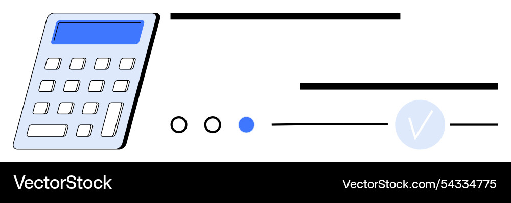 Calculator with checkbox and progress indicator Vector Image