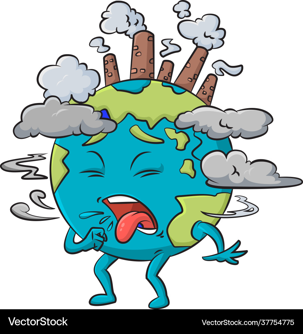Earth choking pollution Royalty Free Vector Image