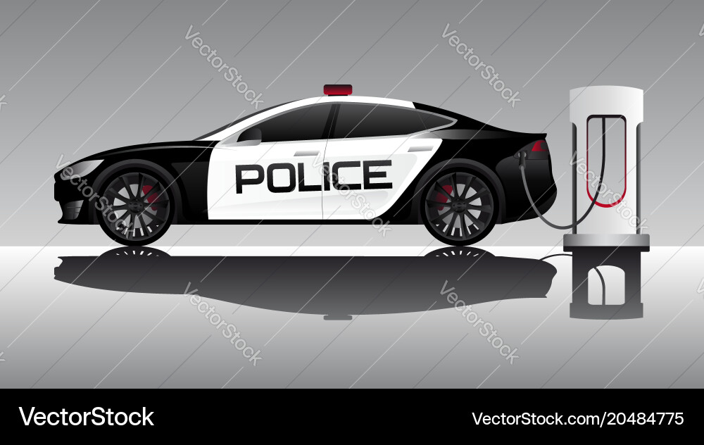 Elektrische Polizeiauto Lizenzfreies Vektorbild