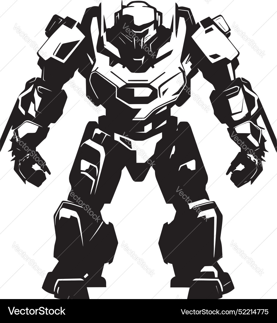 Elegant sentinel black armed android symbolic Vector Image
