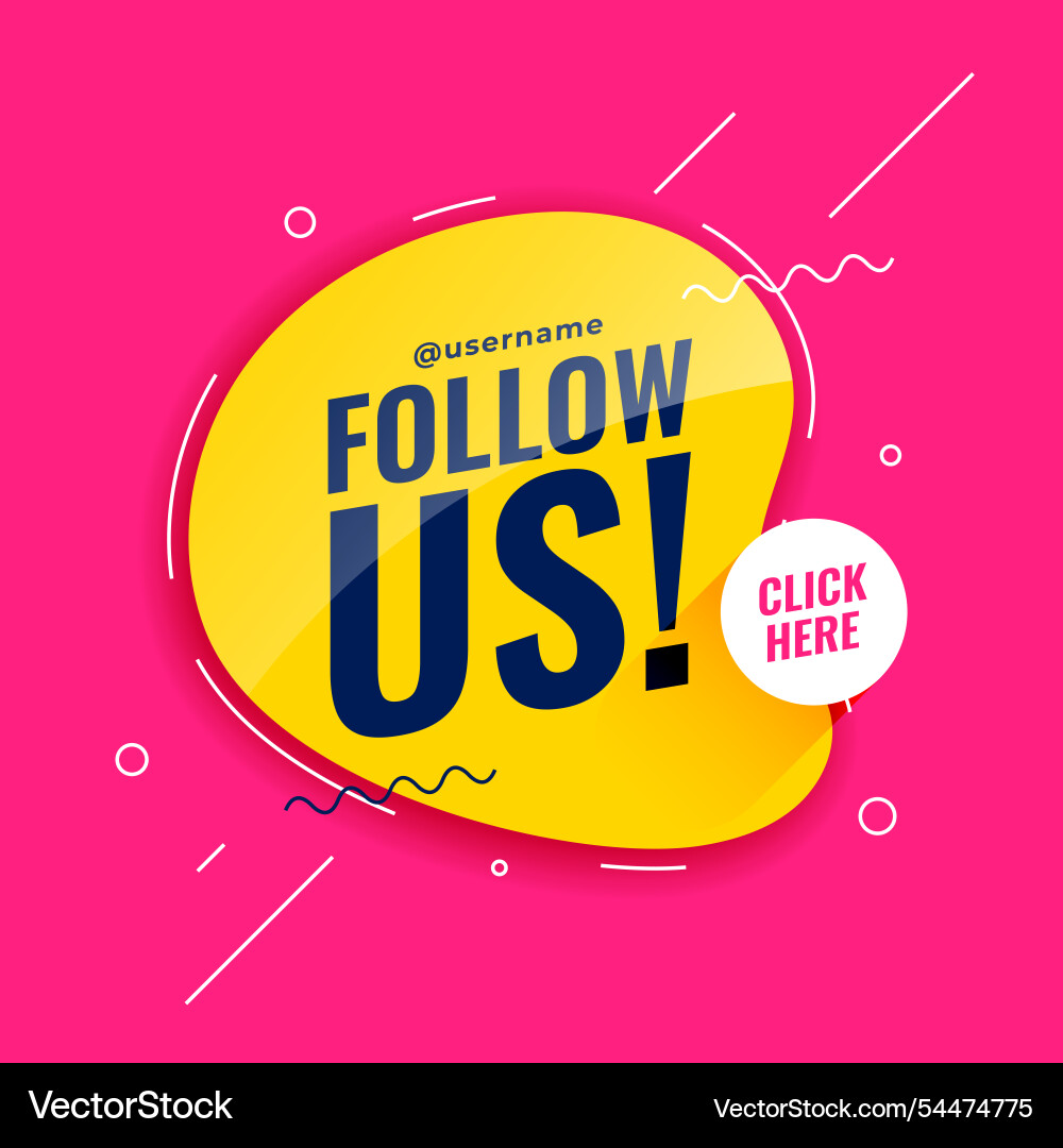 Follow or join us modern template like Royalty Free Vector