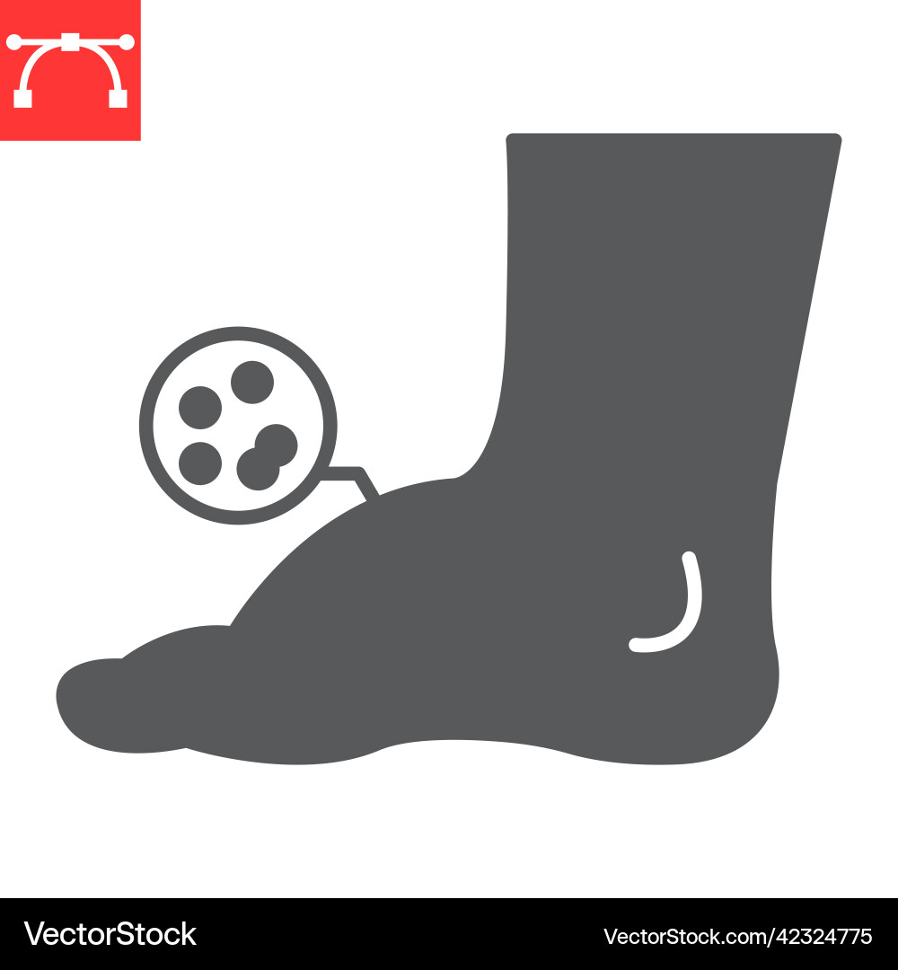 Leg edema glyph icon Royalty Free Vector Image