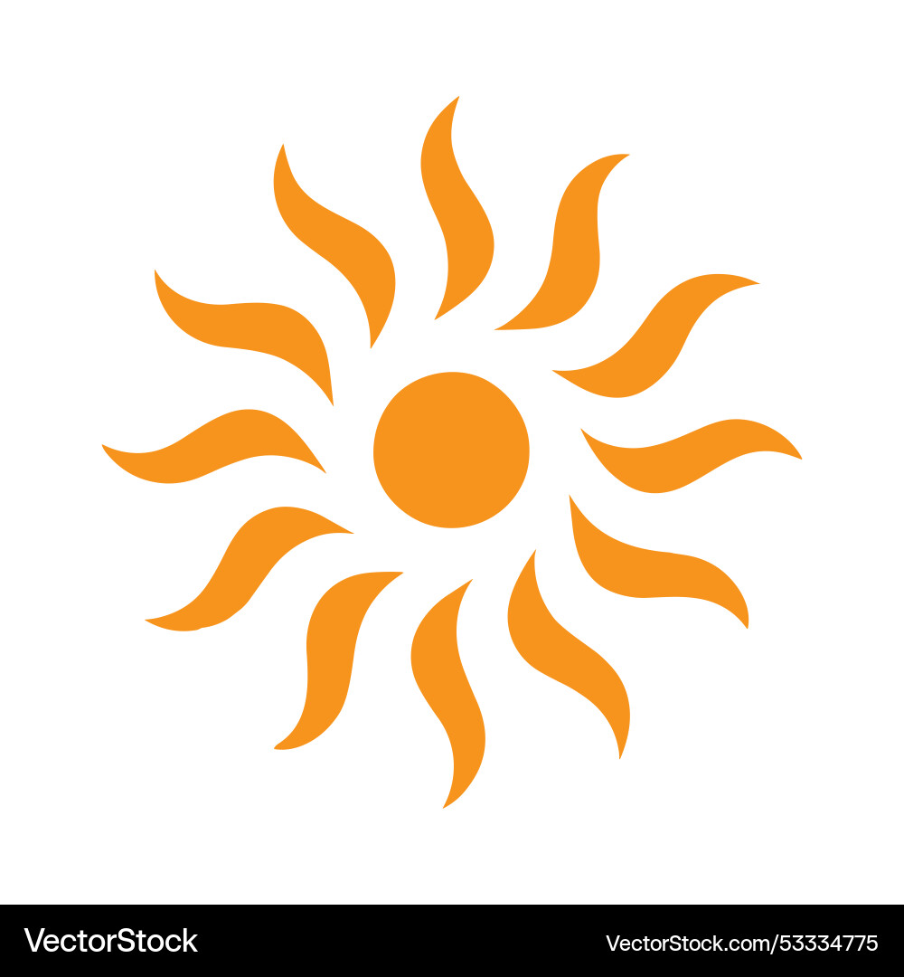 Minimalist sun design icon style Royalty Free Vector Image