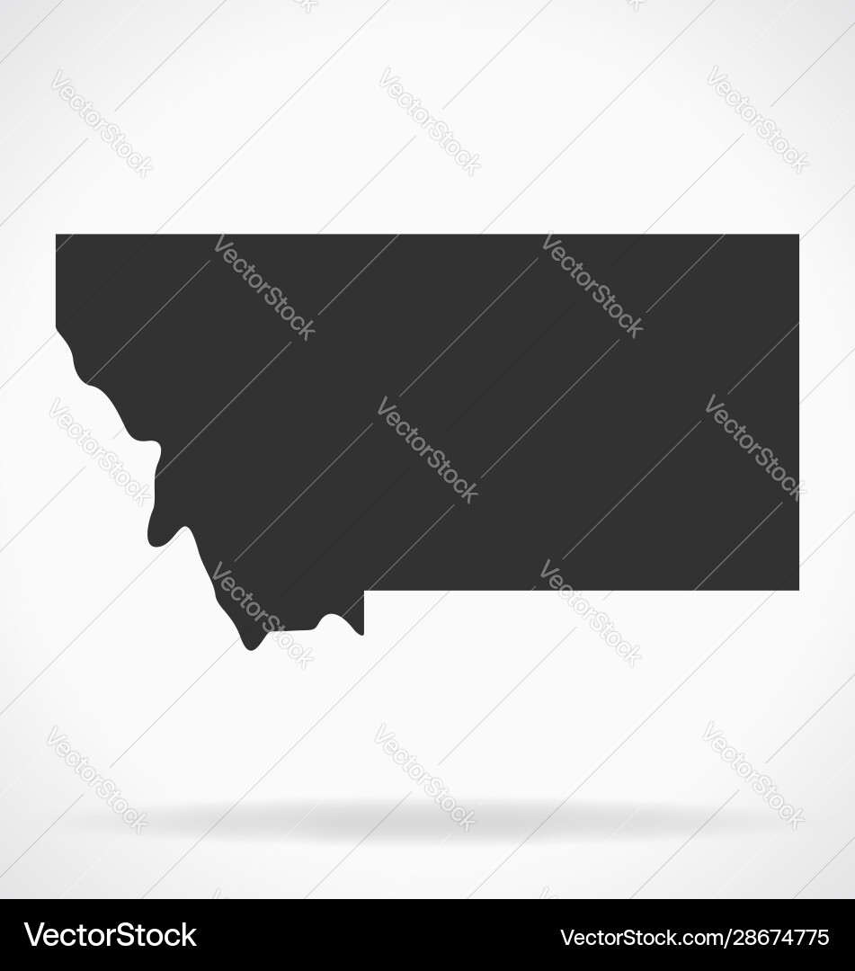 Montana mt map outline simplified Royalty Free Vector Image