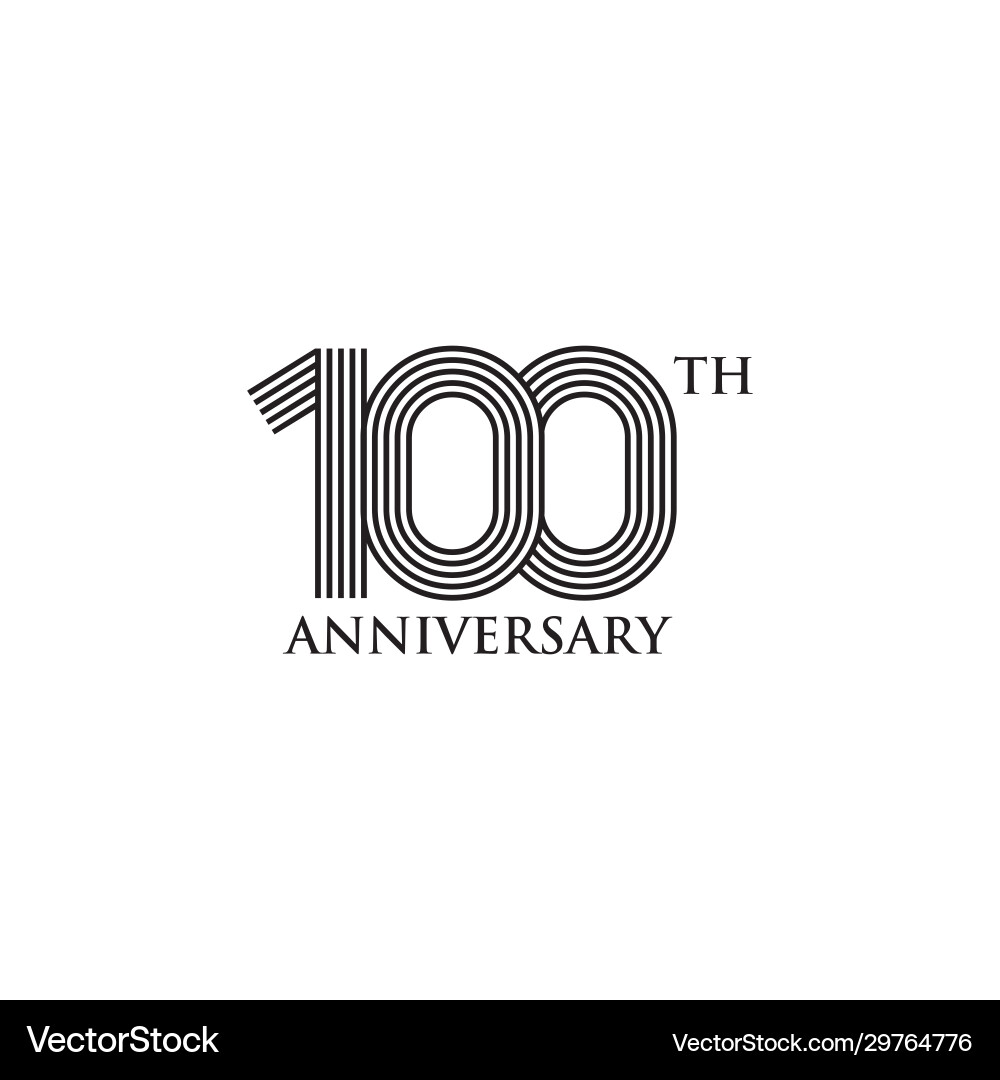 100th year celebrating anniversary emblem logo Vector Image