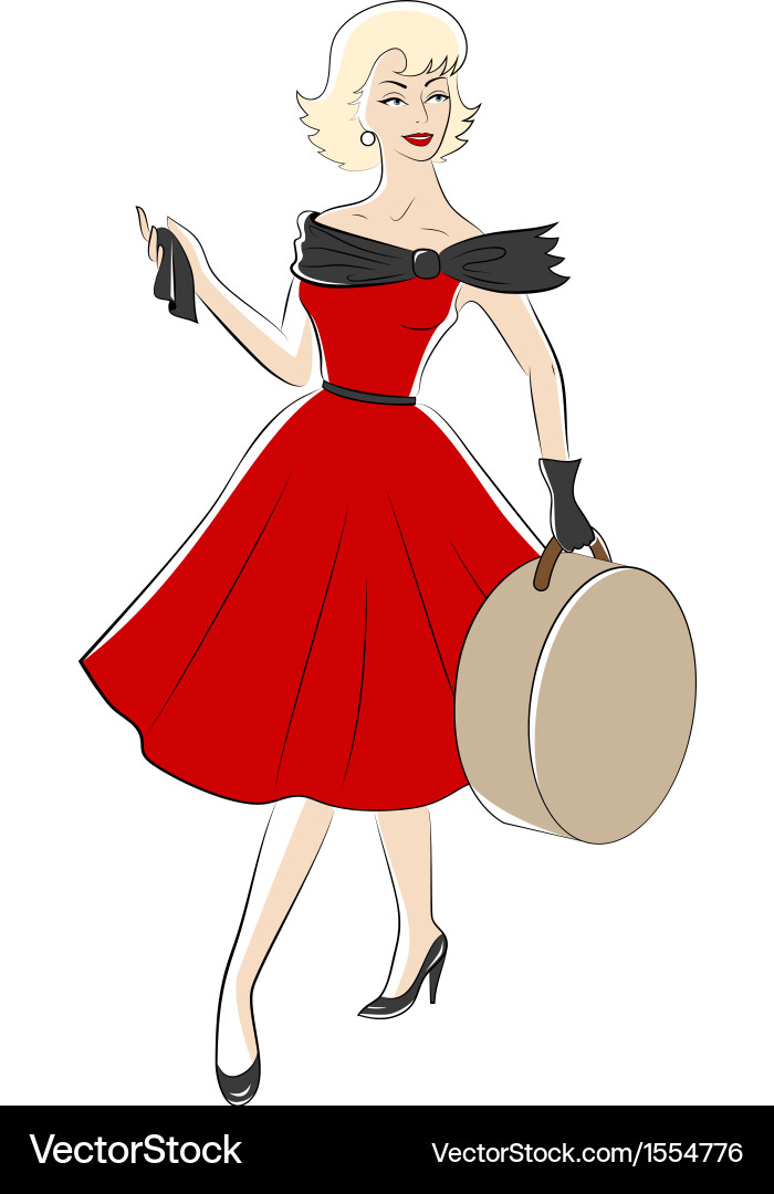 50s woman Royalty Free Vector Image - VectorStock