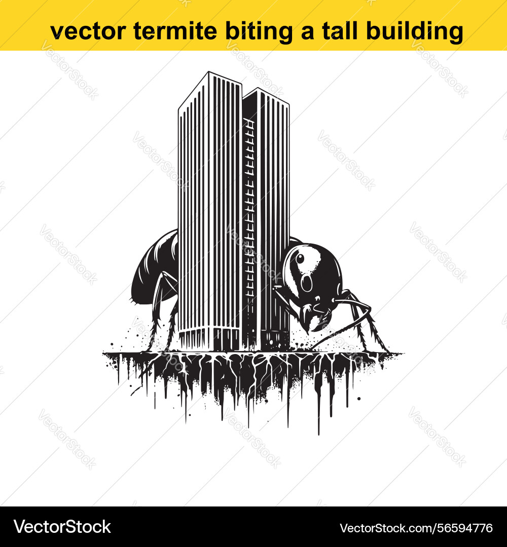 Ai-generated termite destroying skyscraper pest Vector Image