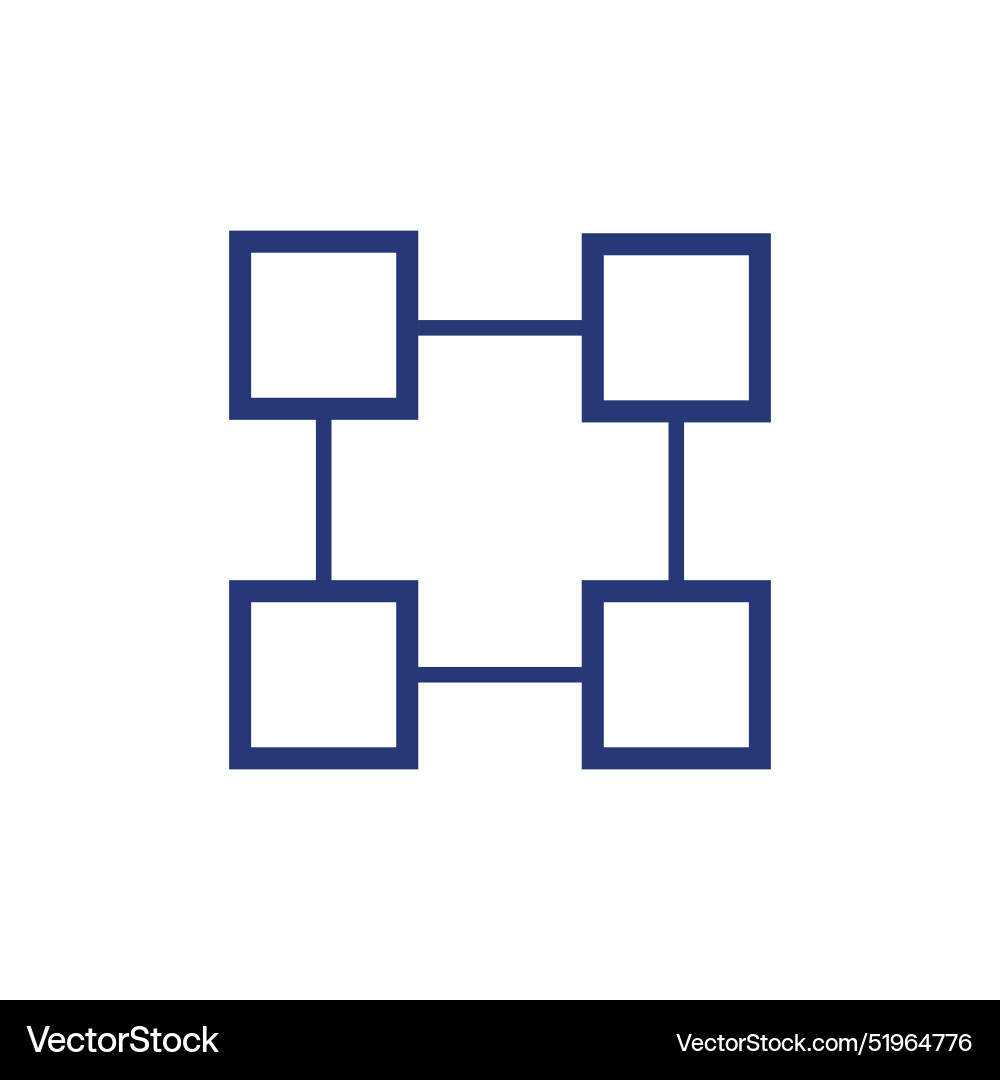 Blockchain icon flat Royalty Free Vector Image