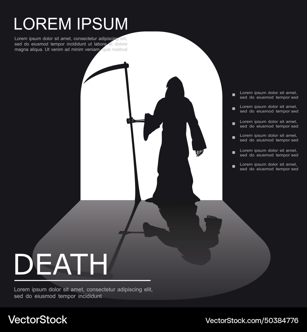 Death spooky monochrome poster Royalty Free Vector Image