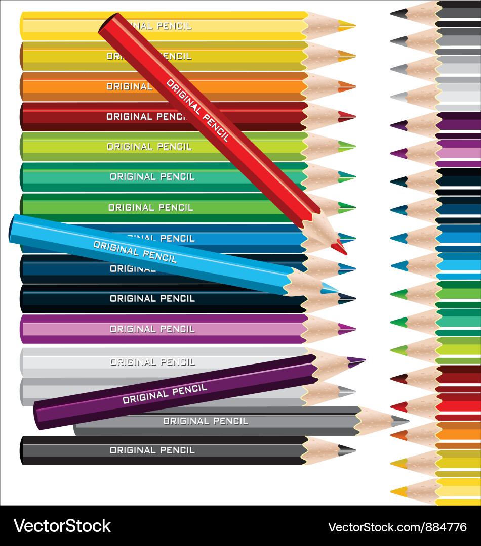 Different colored pencils Royalty Free Vector Image
