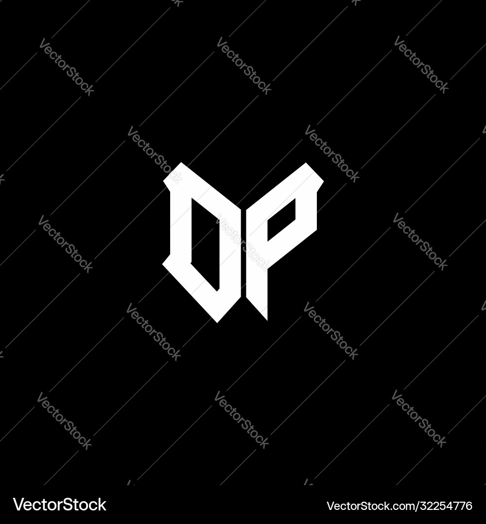 Dp logo monogram with shield shape design template