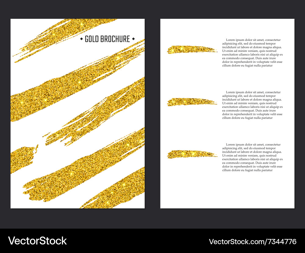 Golden brochure template 1 Royalty Free Vector Image