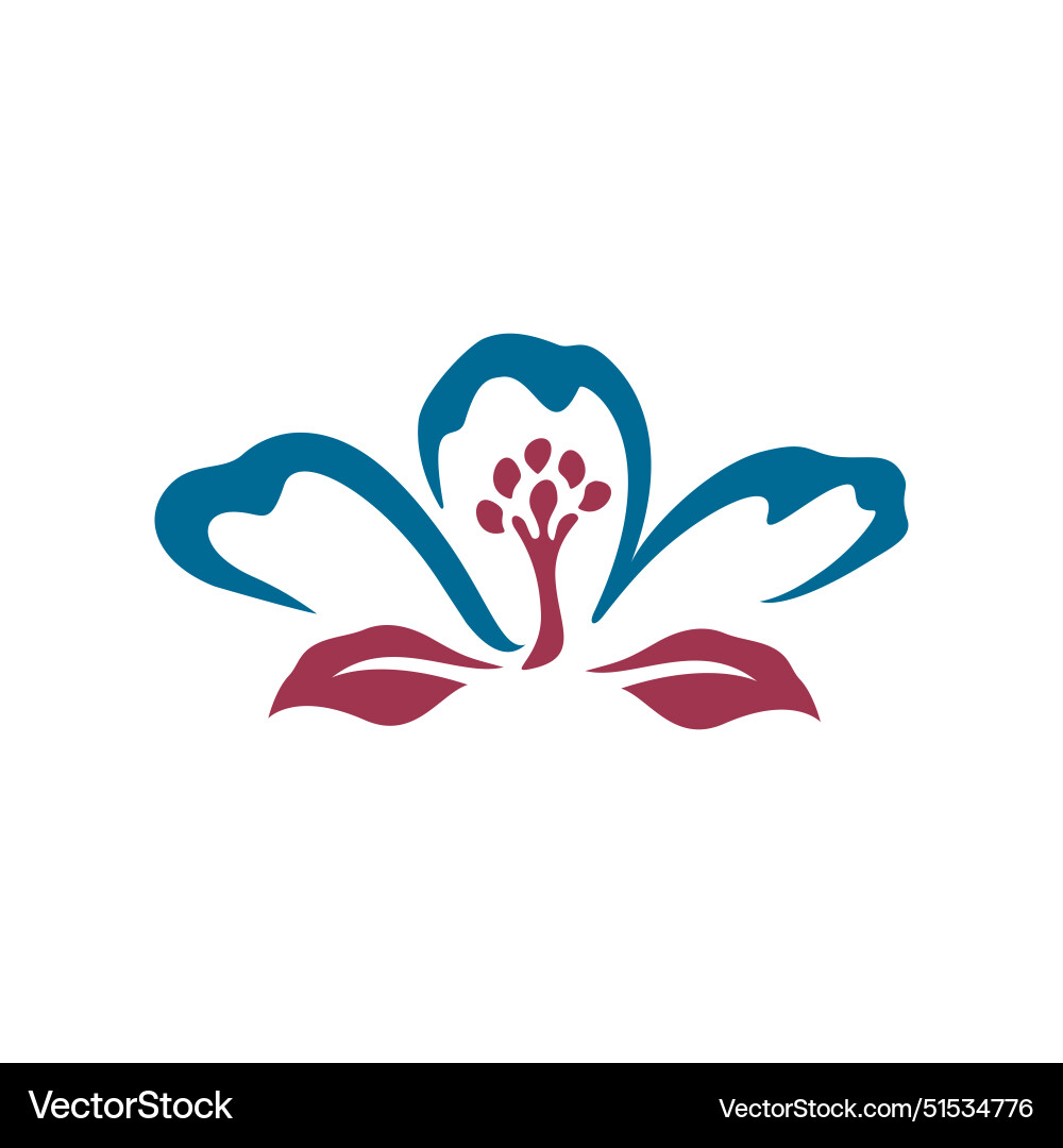 Magnolia flower logo graphic design Royalty Free Vector
