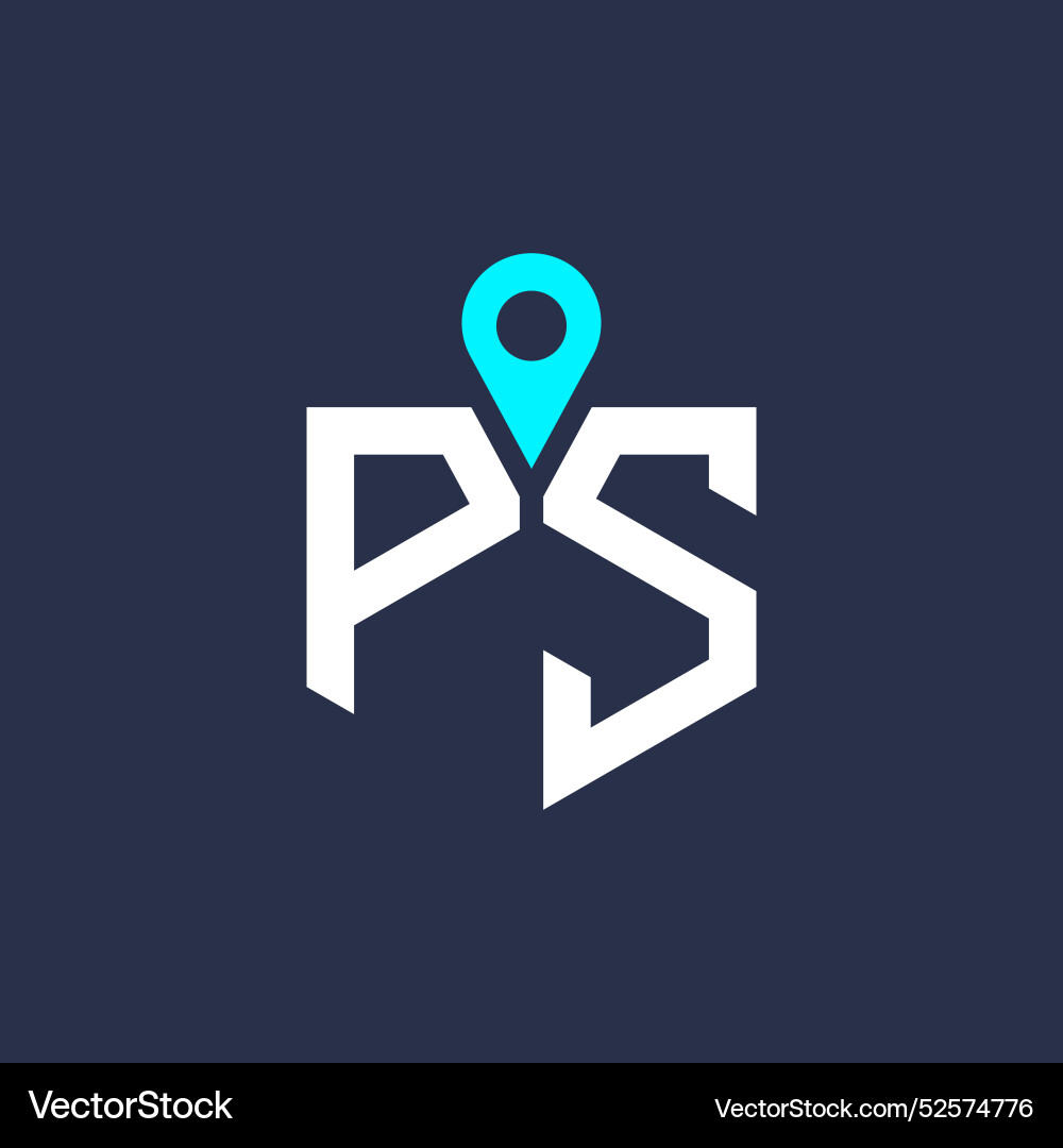 Ps location logo design for recruitment Royalty Free Vector