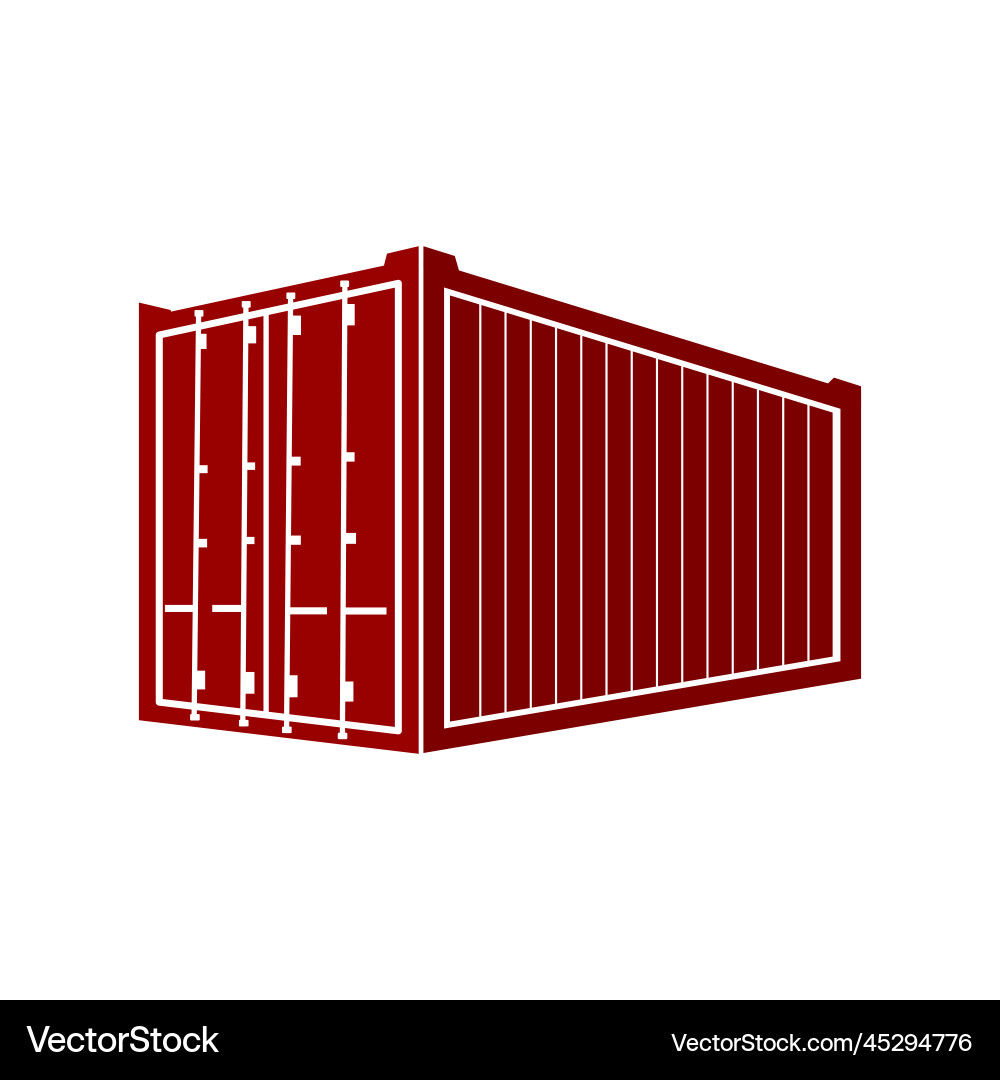 Red shipping container box Royalty Free Vector Image