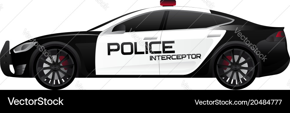 Electric police car Royalty Free Vector Image - VectorStock