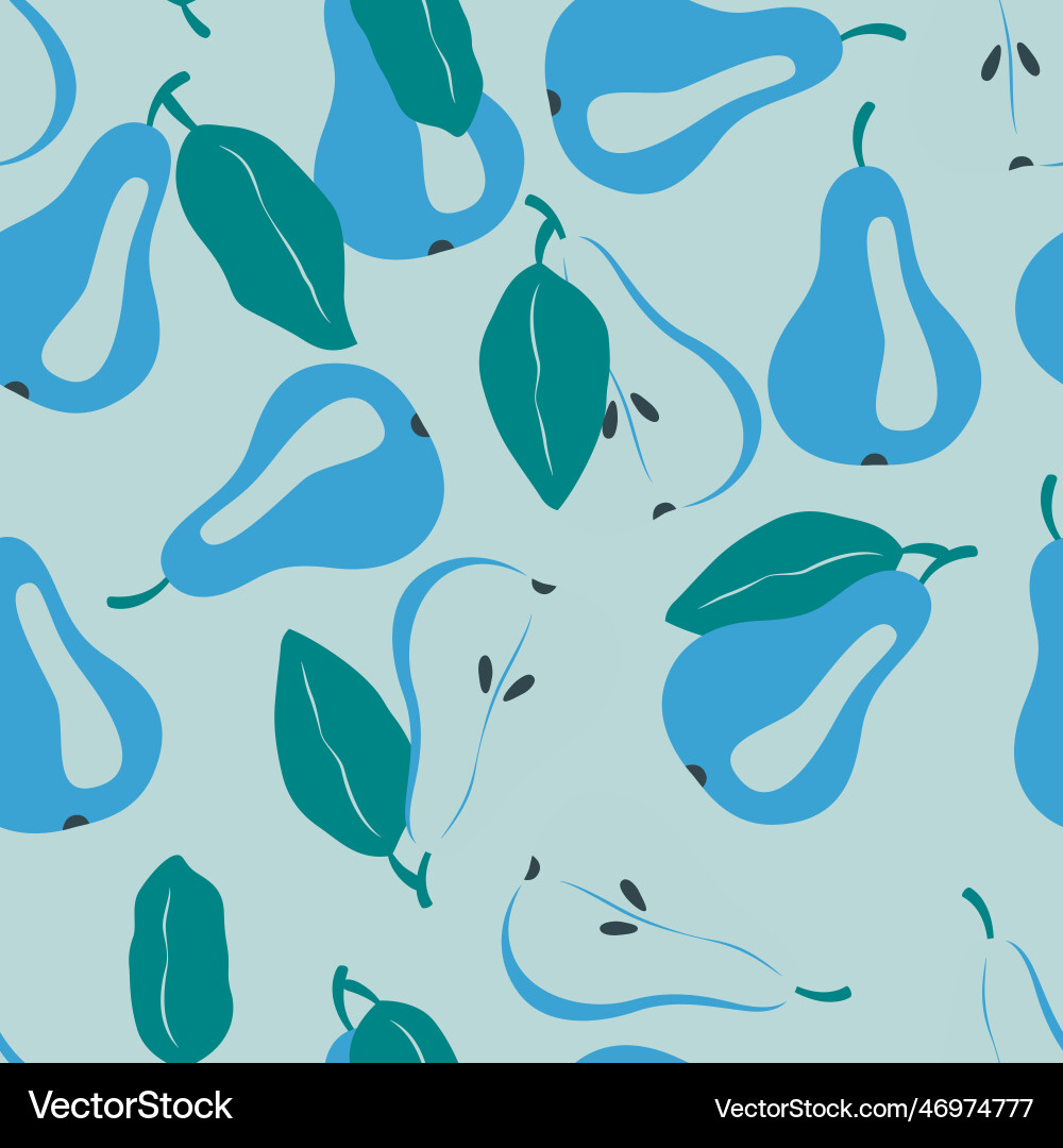 Fruit Pears Seamless Pattern Royalty Free Vector Image