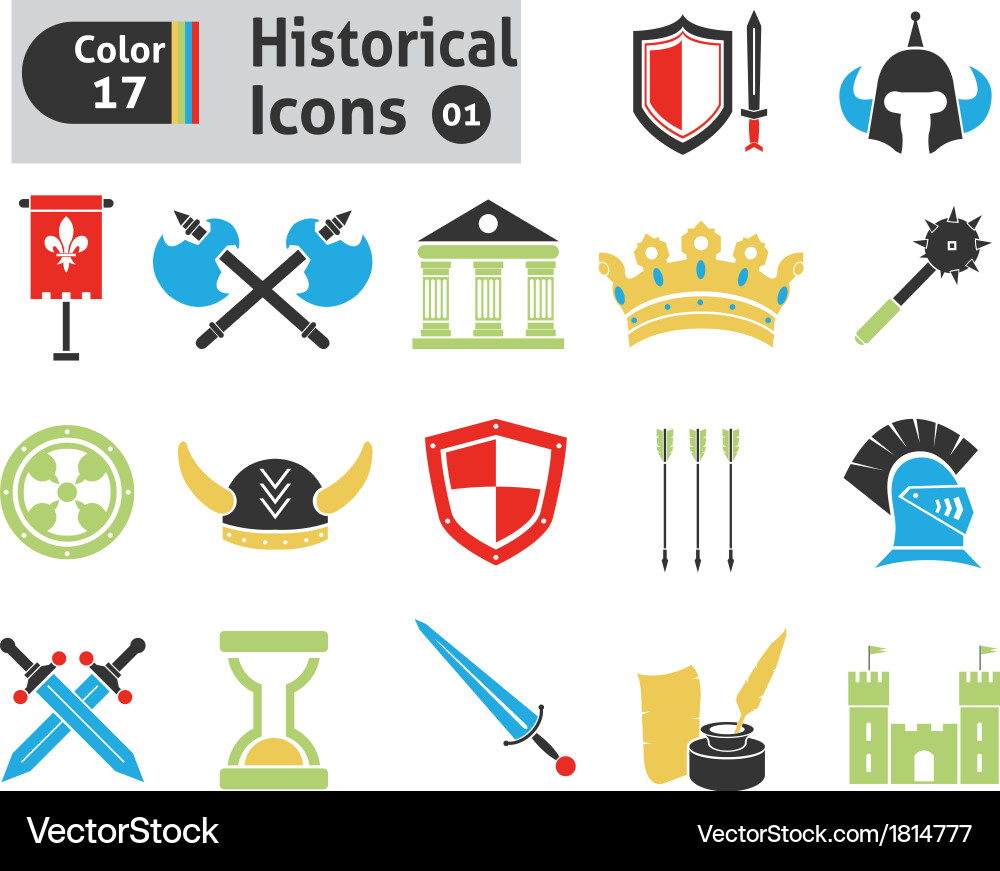 Histoical icons Royalty Free Vector Image - VectorStock