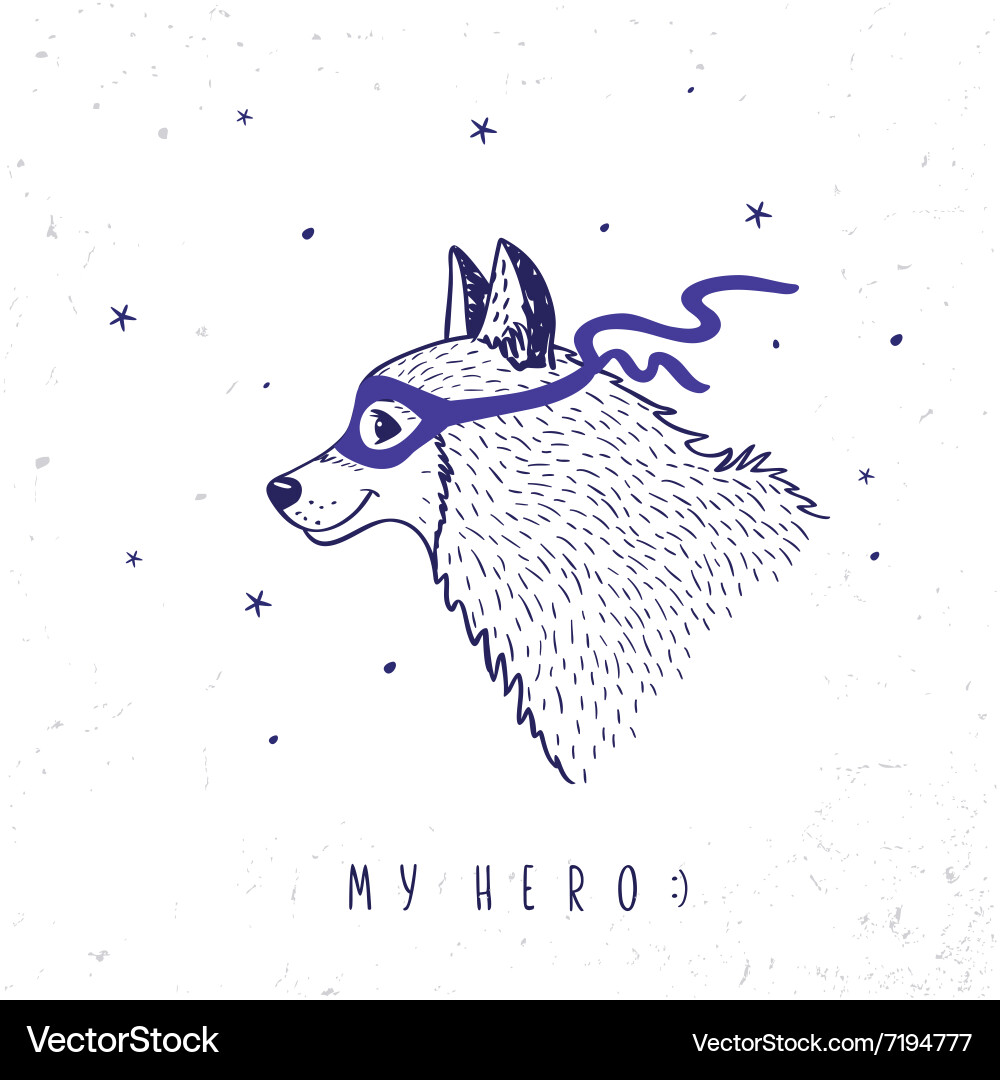 Husky my hero Royalty Free Vector Image - VectorStock