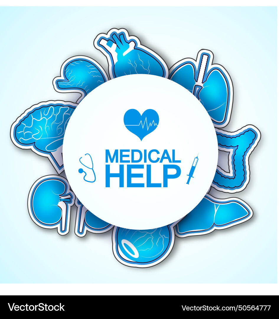 Medical help poster Royalty Free Vector Image - VectorStock