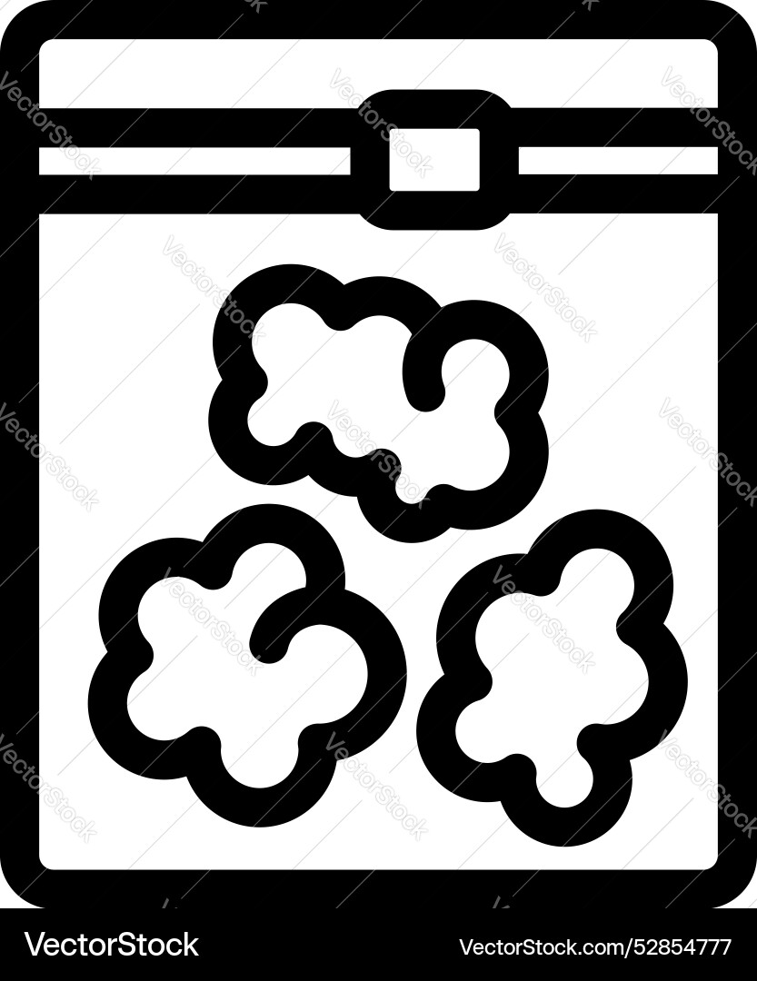 Plastic packet storing medical marijuana buds Vector Image