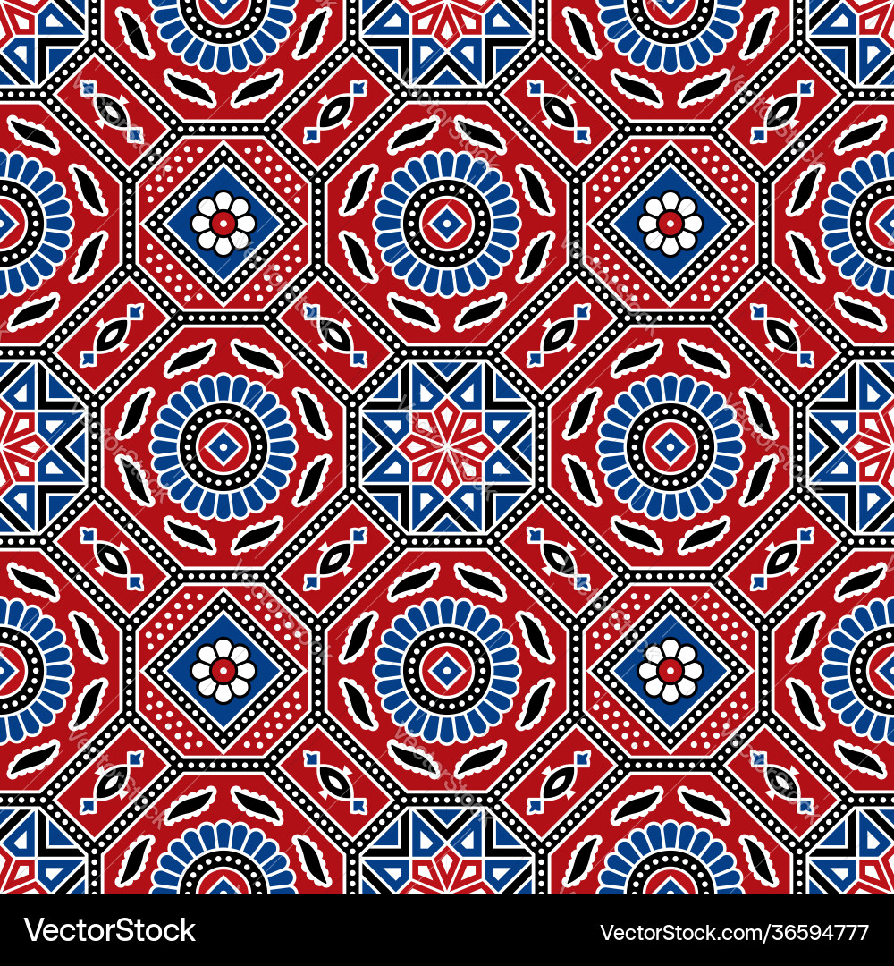 Traditional ajrak pattern Royalty Free Vector Image