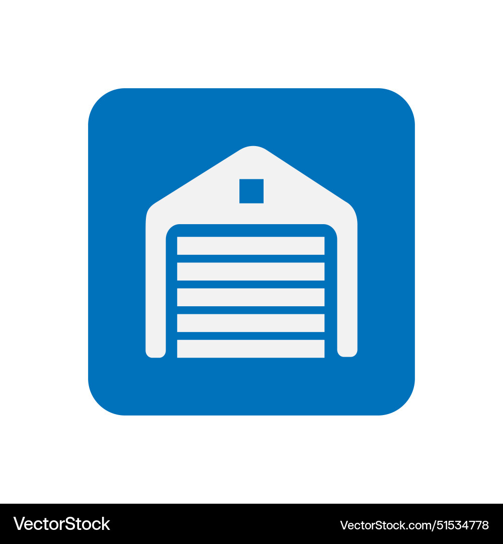 Blue storage garage logo graphic design Royalty Free Vector