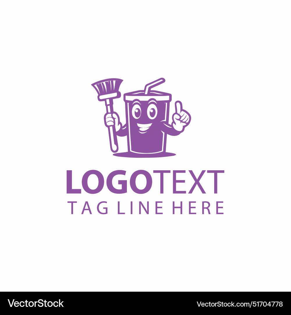 Cleaning mascot logo Royalty Free Vector Image