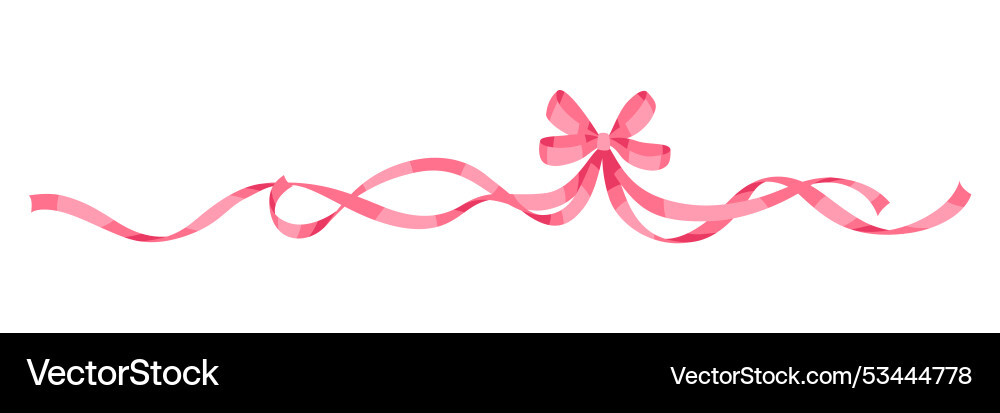 Curly ribbon with bow beautiful decorative Vector Image