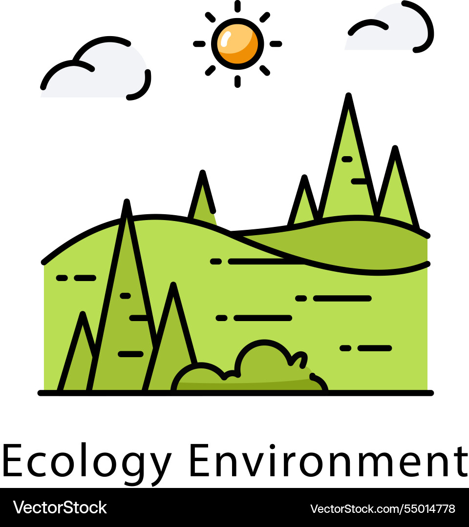 Ecology environment filledi Royalty Free Vector Image