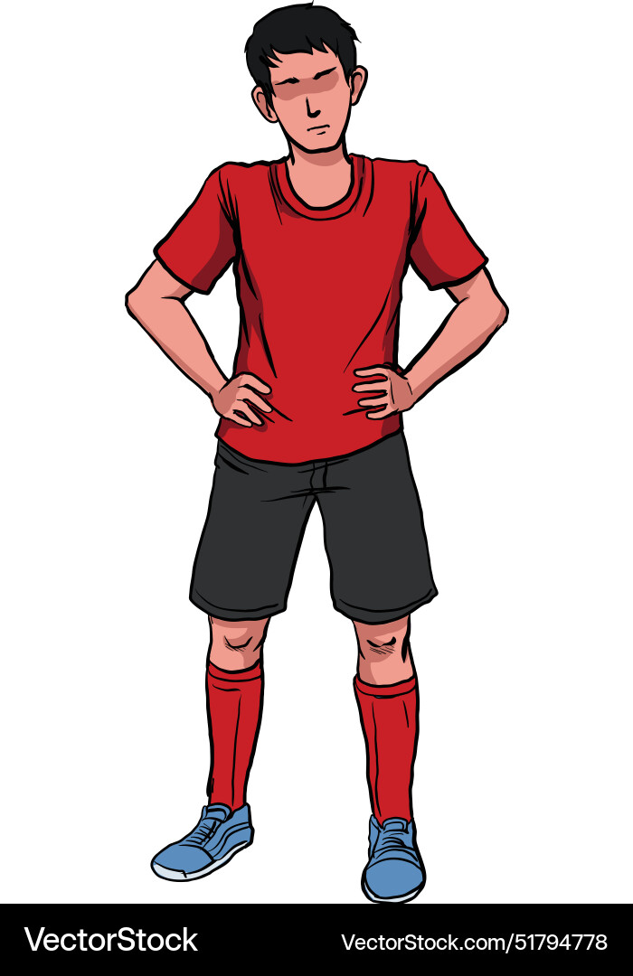 Football player standing Royalty Free Vector Image