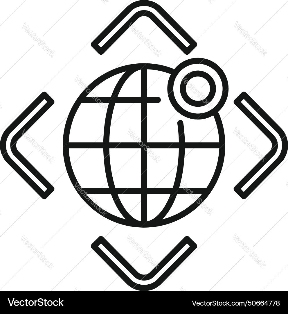 Global virtual tour icon outline online Royalty Free Vector