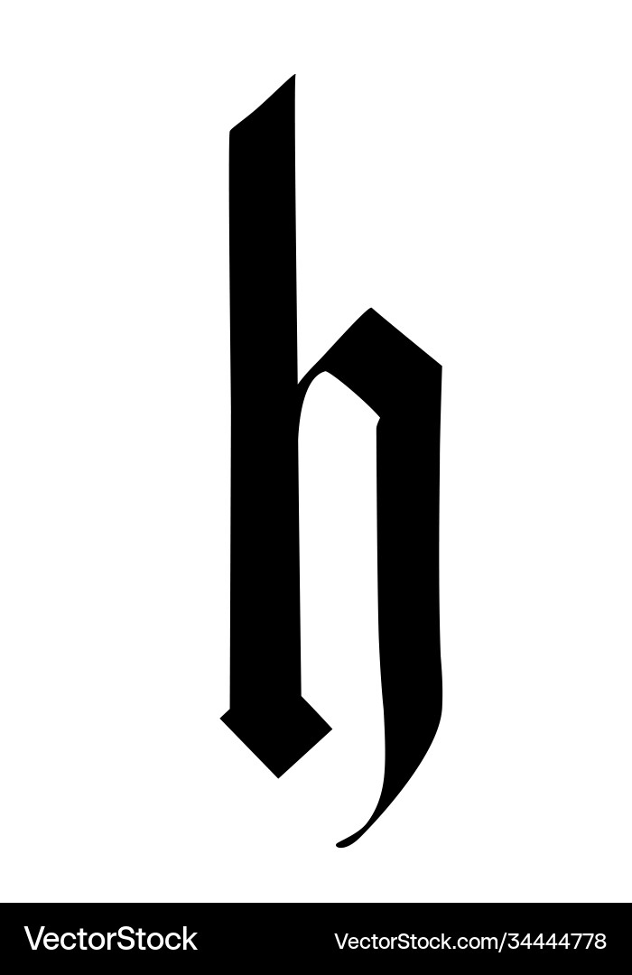 Gothic Letter H Symbol Royalty Free Vector Image
