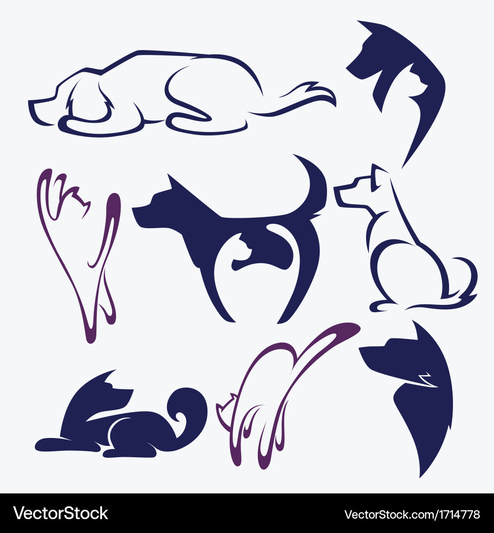 Pet Symbols & Emblems Royalty Free Vector Image